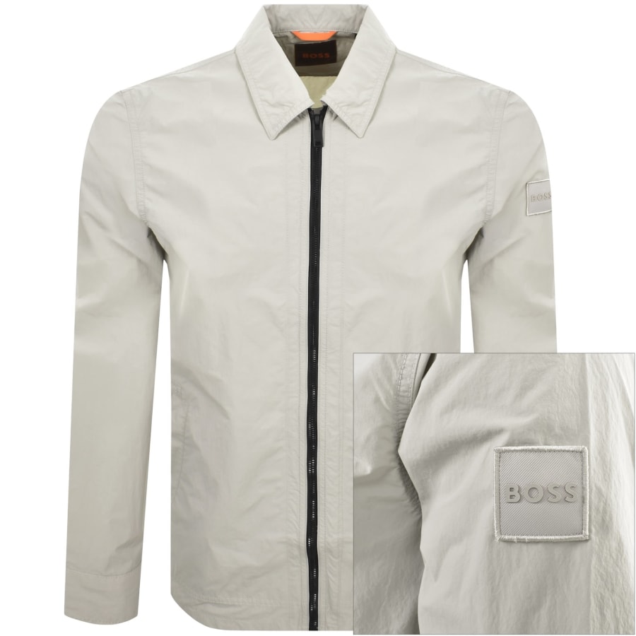 BOSS Leejay 1 Overshirt Beige | Mainline Menswear